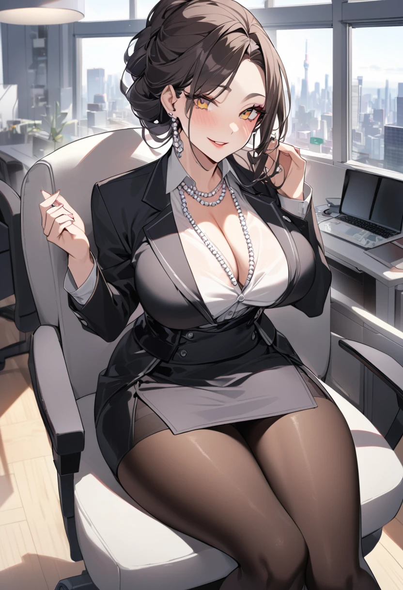 "Devious Curvaceous Japanese dominant very aged and old office lady confront me - SeaArt AI