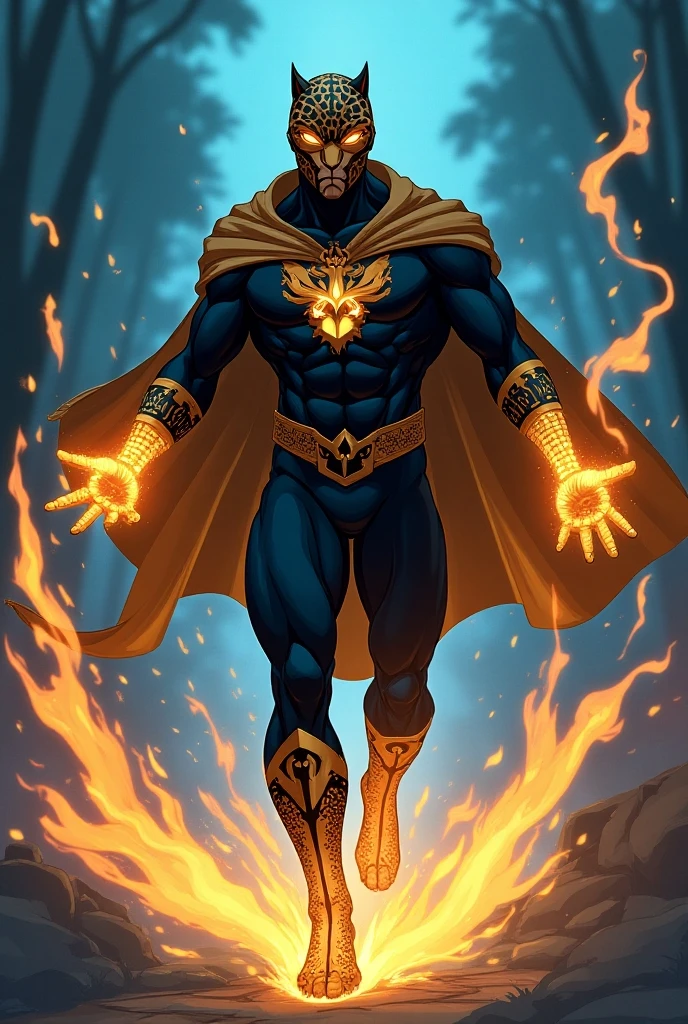 African hero who has a fusion of ancestral energy, spiritual fire ...