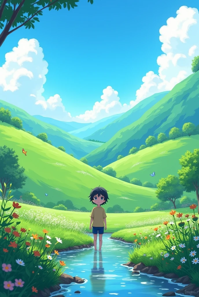 anime style，idyllic scene illustration - SeaArt AI