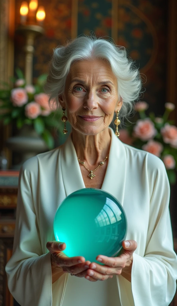 A cinematic photo of an elderly woman with wisdom and mystique - SeaArt AI