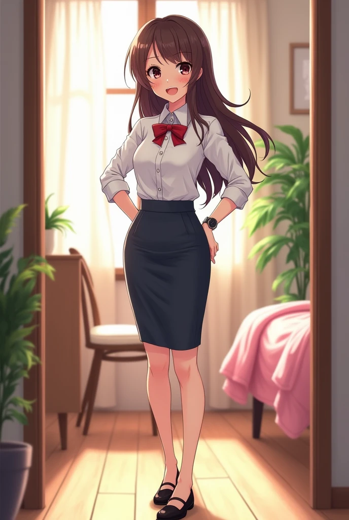 Anime art girl dresses up for work - SeaArt AI