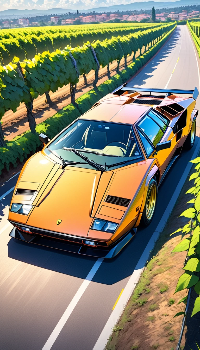 Organic Expressionism ,car,1 car ,Lamborghini,Countach,year - SeaArt AI