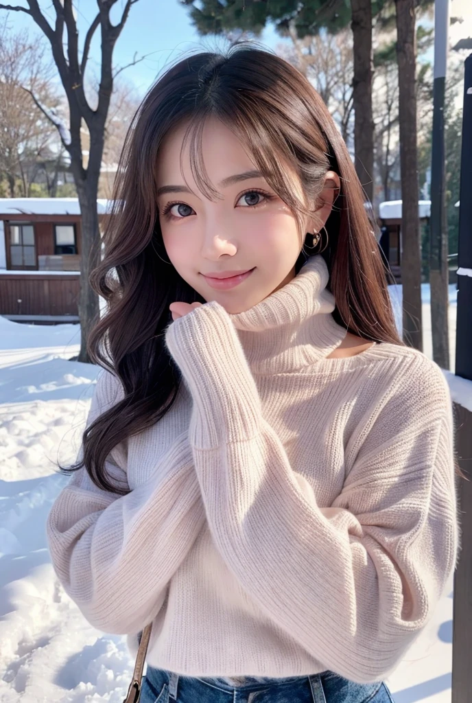 Big Eyes, Cute droopy eyes, Woman standing in vivid diamond dust ...