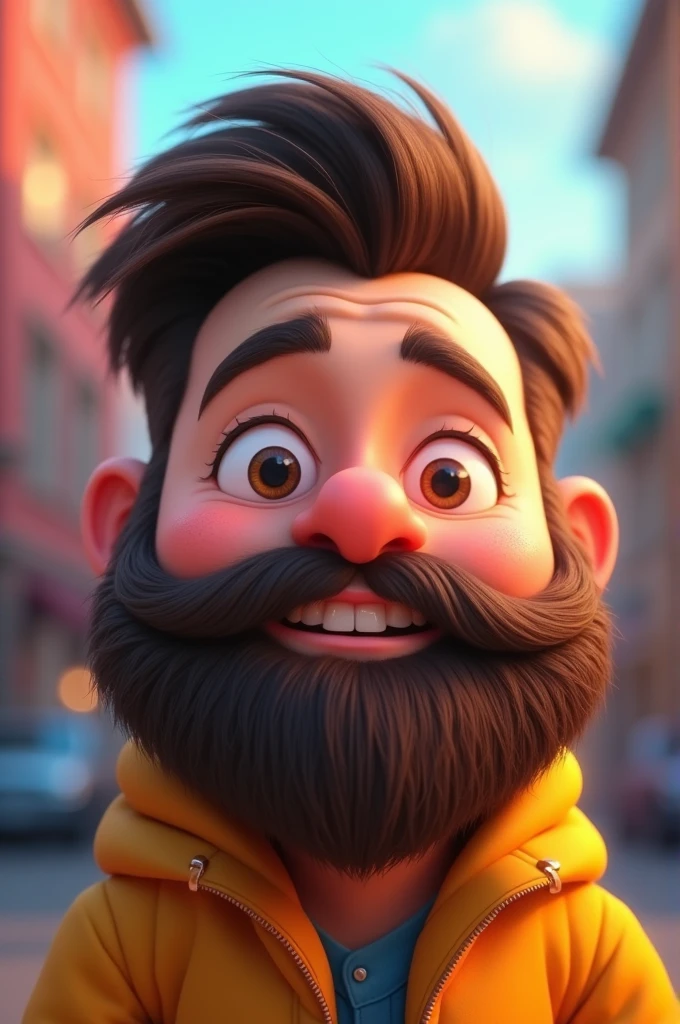 Pixar style, closed beard - SeaArt AI