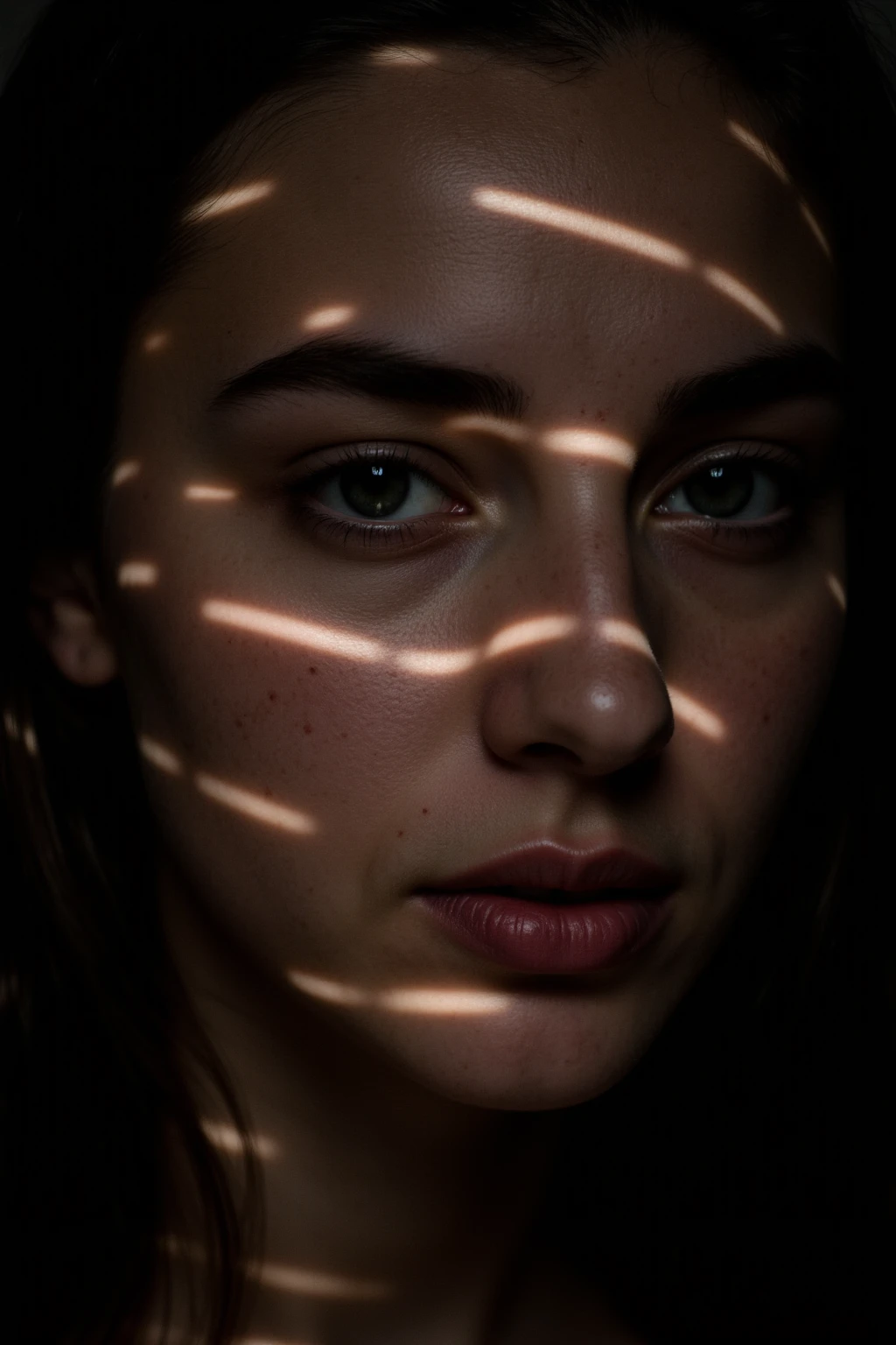 2 chickens fight in thunder of a (face bathed in patterned light ...