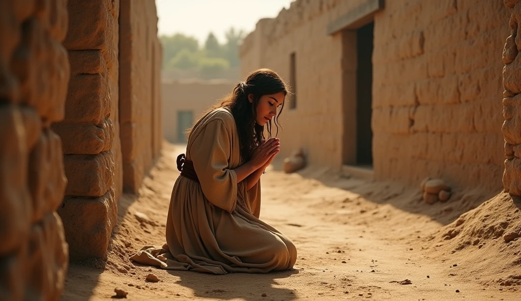 "A highly realistic and emotional scene depicting Dinah, daughter of Jacob - SeaArt AI