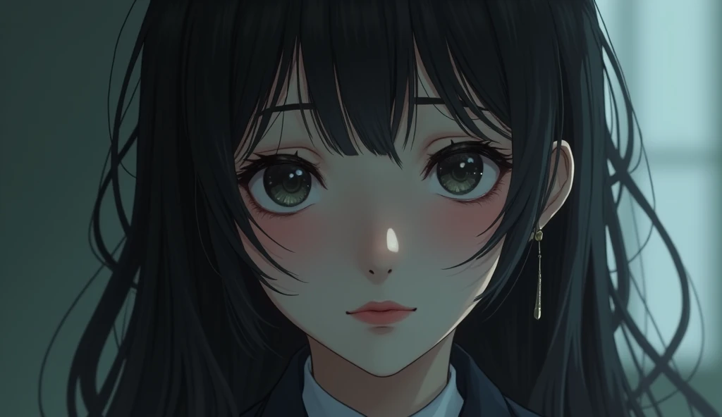 Closeup 、Young woman's dead face 、 expression of despair 、Pale skin ...
