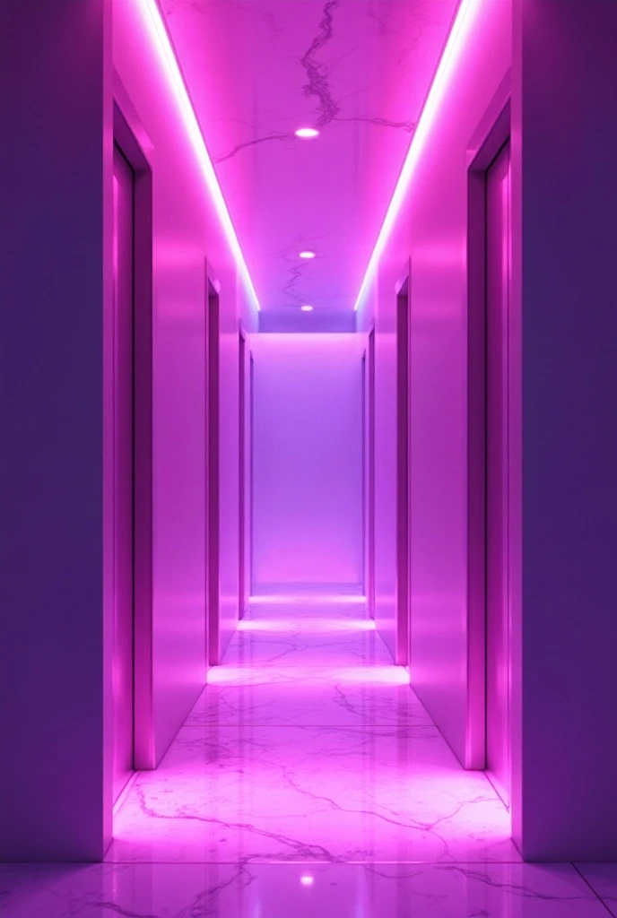 Aesthetic purple pink space inside elevator - SeaArt AI