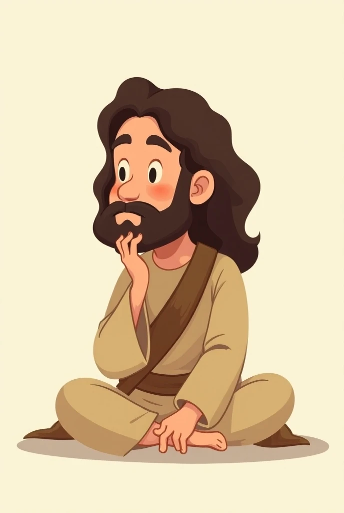 Creating an image of Jesus thinking in a cartoon format - SeaArt AI