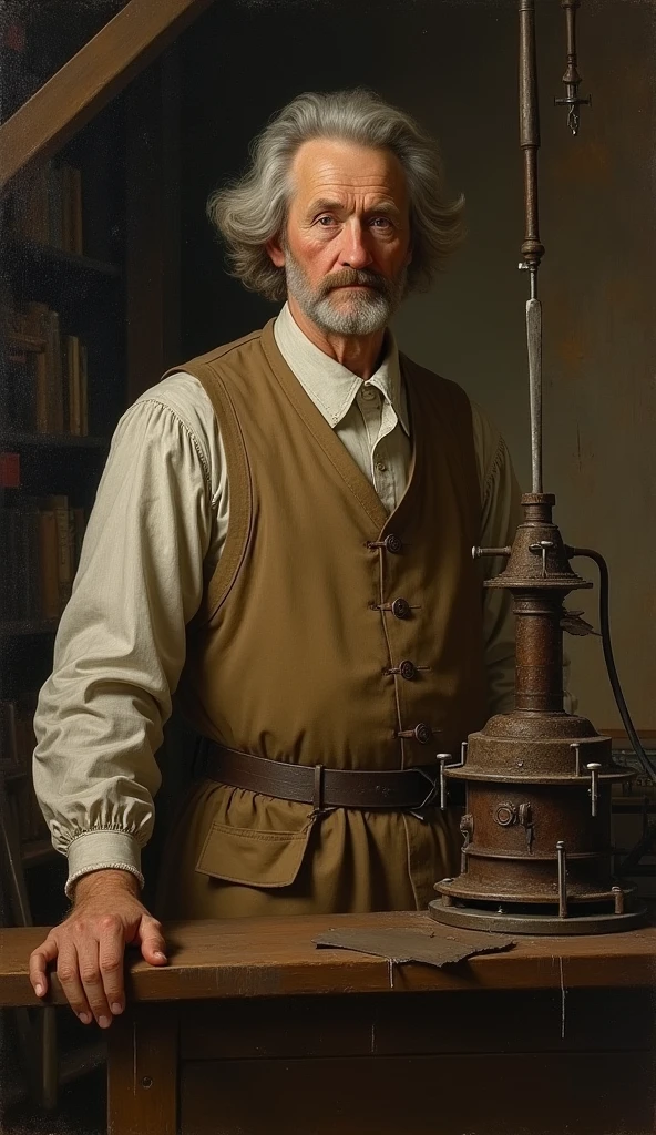 A detailed portrait of Thomas Newcomen, set in the early 1700s - SeaArt AI