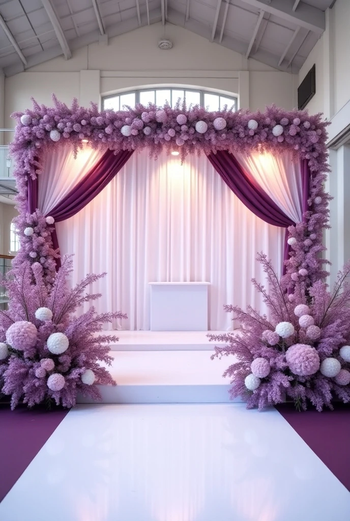 Decoration for school graduation White color, purple lilac and wine ...
