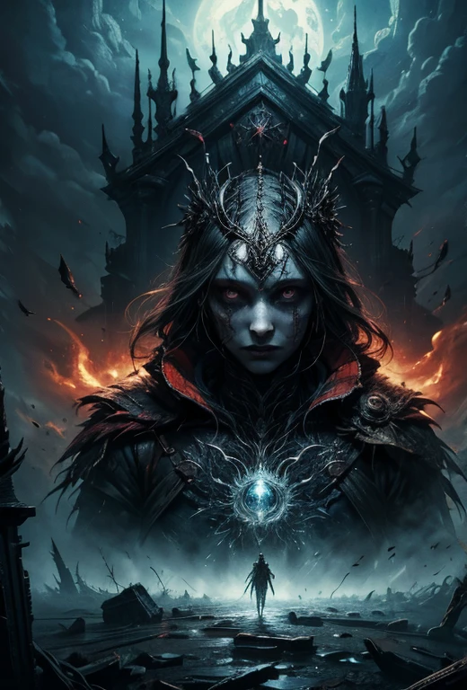 Explosive, otherworldly painting of a shape-shifting deity adorned with ...