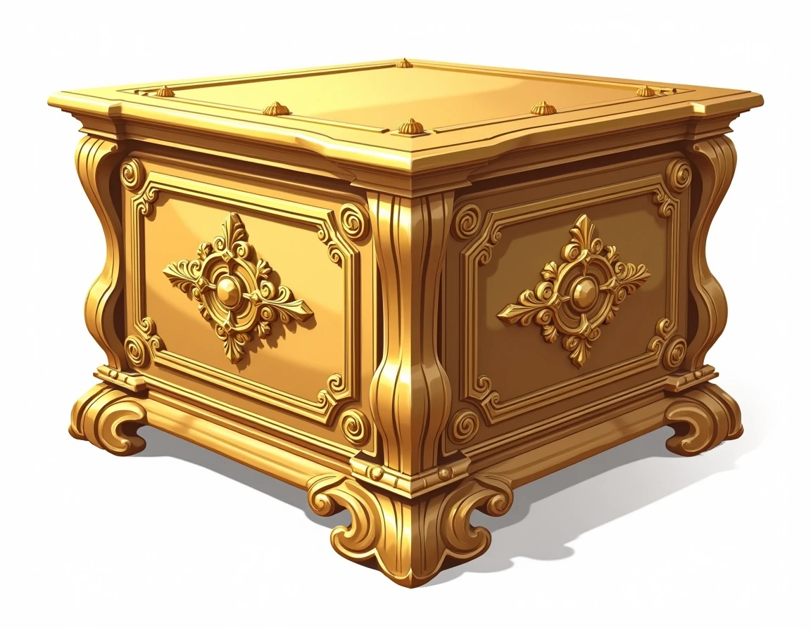 Chest corner , metallic Gold, baroque ornaments , stylized vector ...