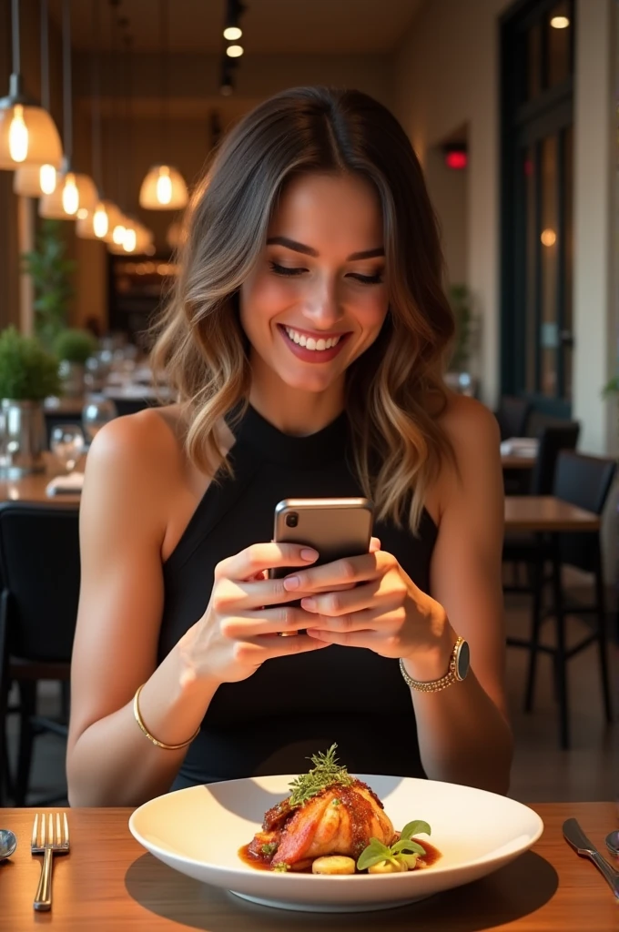 A beautiful digital influencer, with a modern and captivating style ...