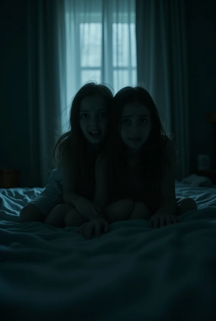 Two girls wake up terrified and afraid in the middle of the night ...