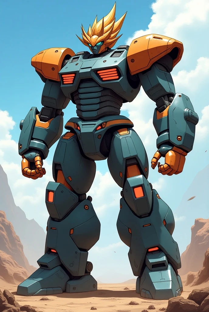 A giant mech based on goku - SeaArt AI