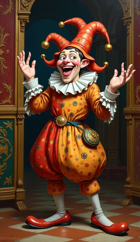 A painting of a court fool - SeaArt AI