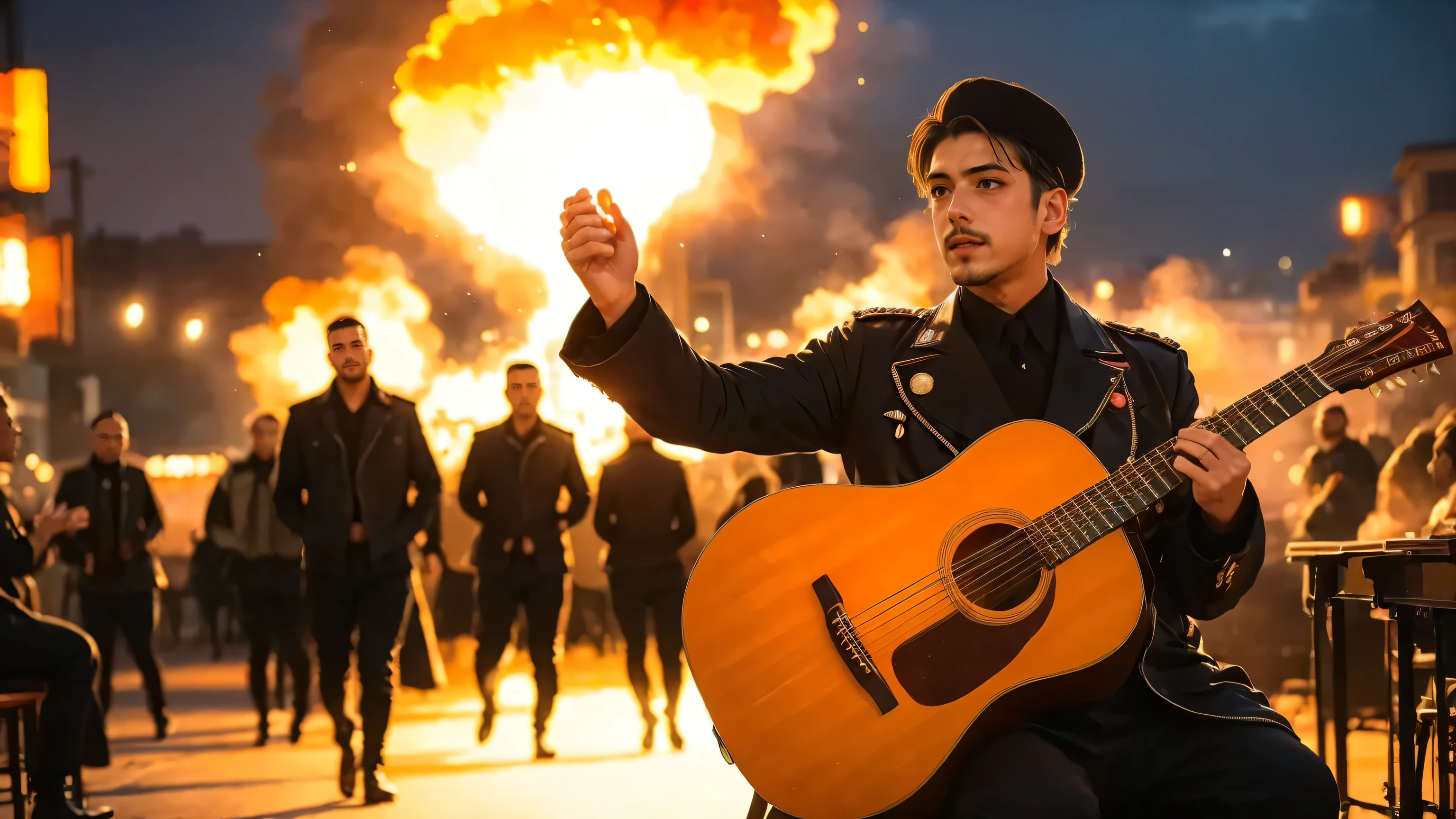 A high definition realistic photograph of historical musical group ...