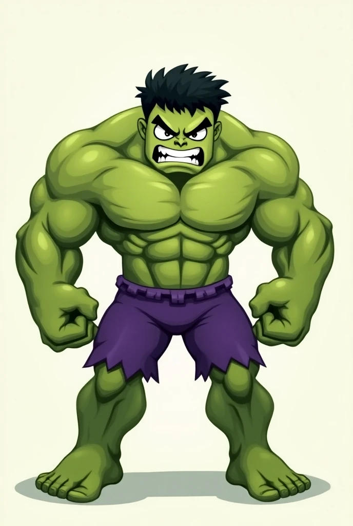 The incredible Hulk in purple shorts version cute with an angry face ...