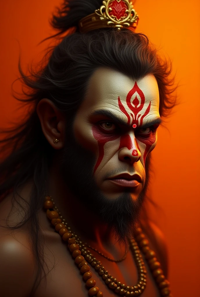 Hanuman ji face bhagwa - SeaArt AI
