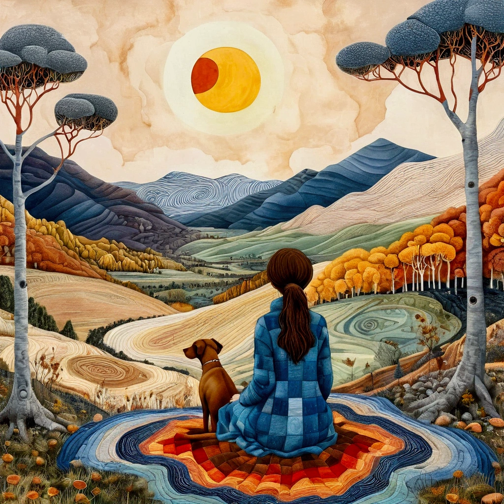 Dry ink brush, style of Hundertwasser, figurative style of Paul Klee ...