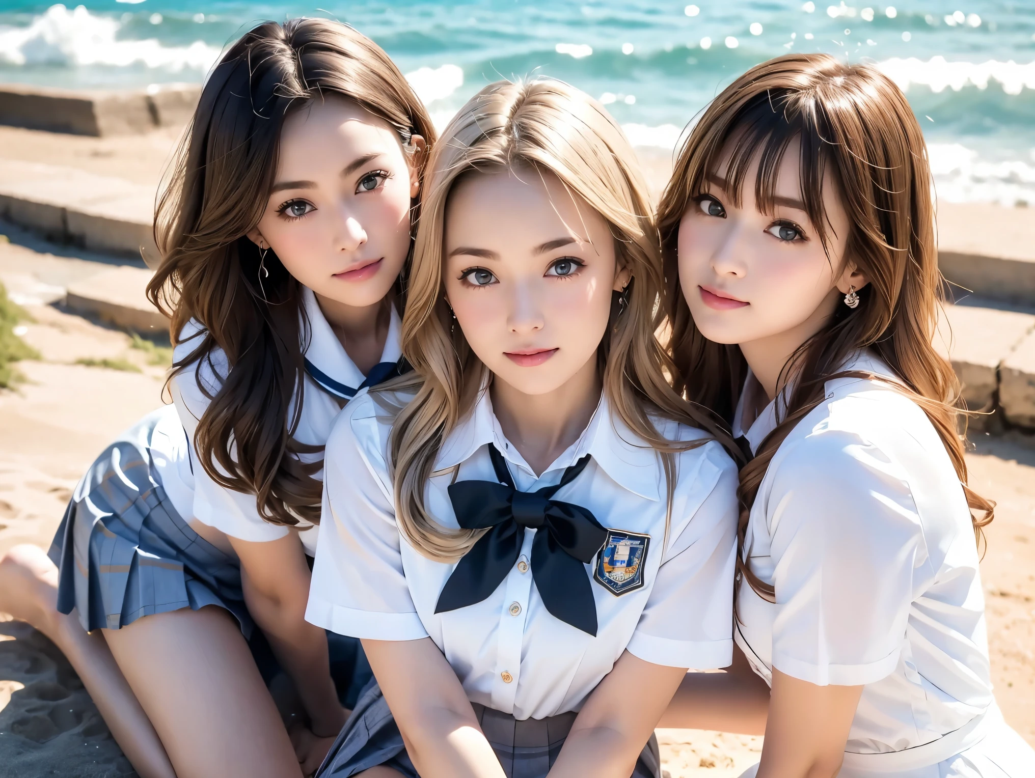 3 girls,((Three high school students)),((High school girl photos ...