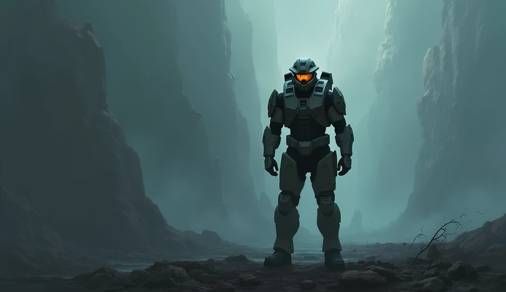 Master Chief from Halo, loneliness ,despair, dark ambient, - SeaArt AI