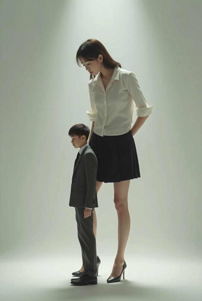 A woman in a short skirt standing confidently, exuding power - SeaArt AI