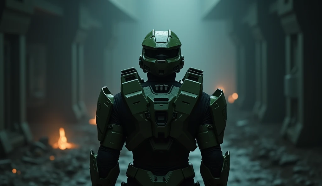 Portrait, from behind, lonely Master Chief from Halo, Master Chief from ...