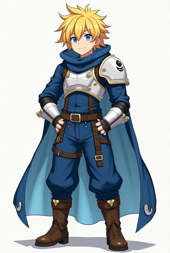 Scarcely yellow-haired anime character , bright blue eyes a defined ...