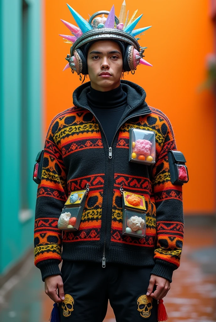 "Ultra-realistic full-body portrait of a young man standing against a ...