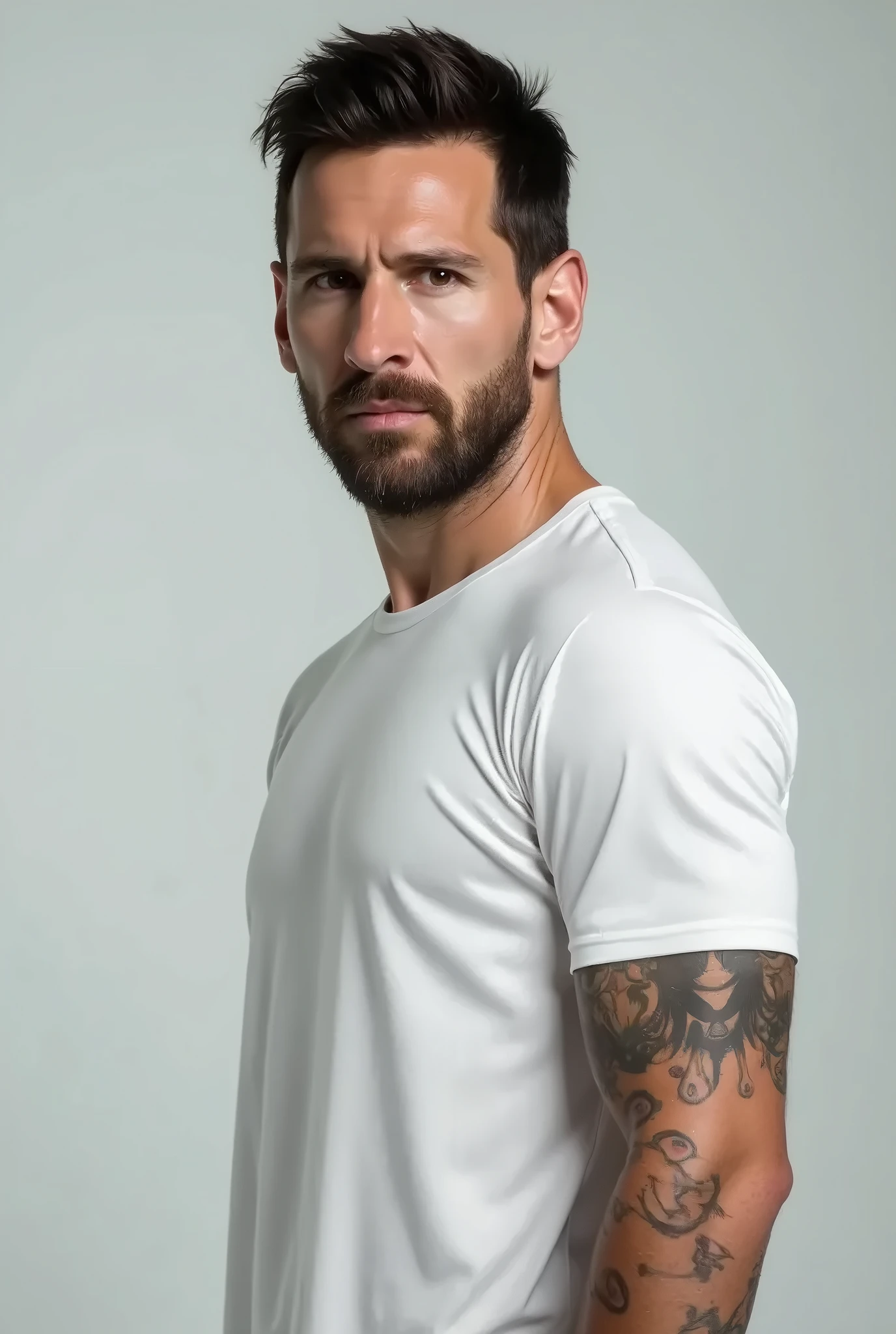 Messi wearing cold fabric t-shirts - SeaArt AI
