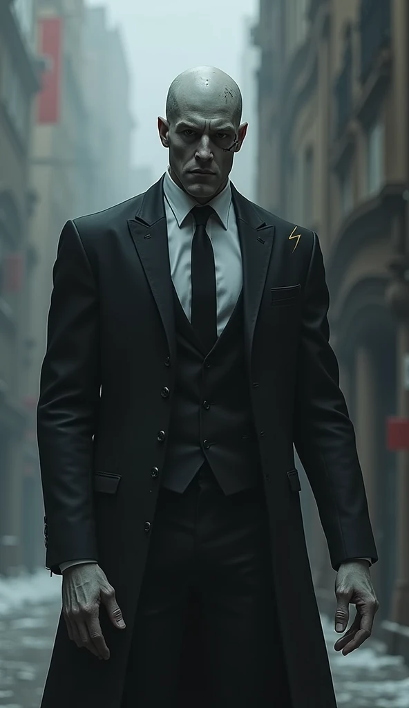 A pale man with 1 .96 tall , with a lot of muscles , wide shoulders and ...