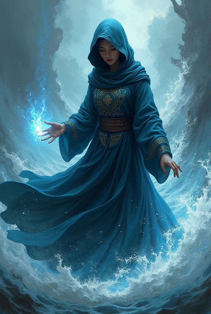 Master of Magic，hood，woman，water，Wan Chi Pai style，Wan Chi Pai - SeaArt AI