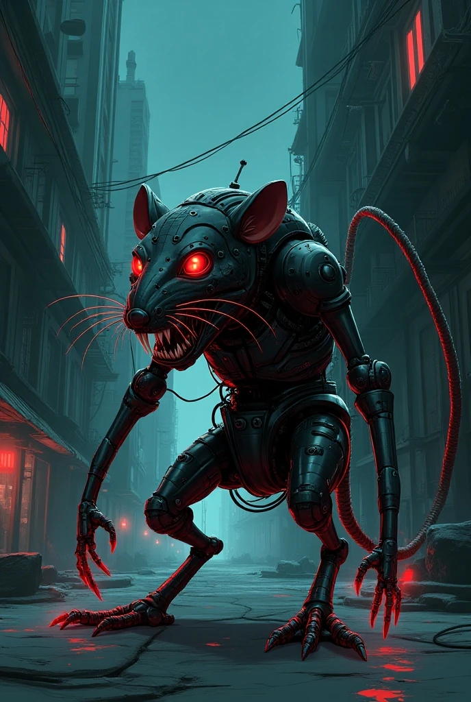 Evil Android rat cartoon 2d - SeaArt AI
