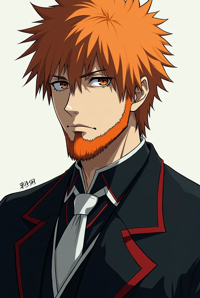 Ichigo Kurosaki from the anime 'Bleach' , who has a tidy beard and who ...