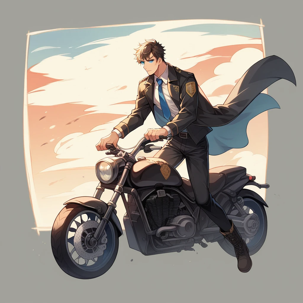 Standing in front of a sheriff's motorcycle was a handsome, muscular 35 ...