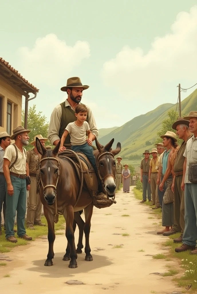 A miller and his son were taking their donkey to market Along the way ...