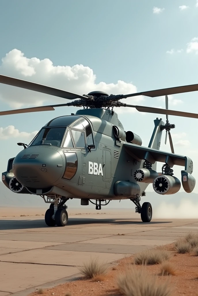 A helicopter with a Large text “BAIUST BBA” - SeaArt AI
