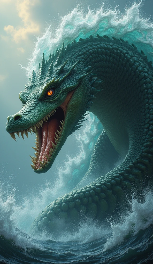 Create a hybrid creature merging a crocodile with the relentless force ...