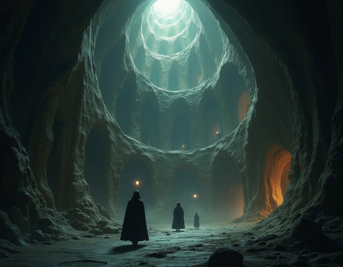 Interconnections of underground architectural spaces - SeaArt AI