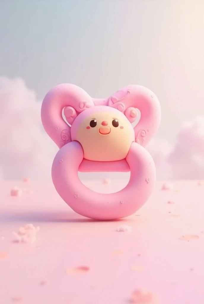 An animated pink pacifier ring - SeaArt AI