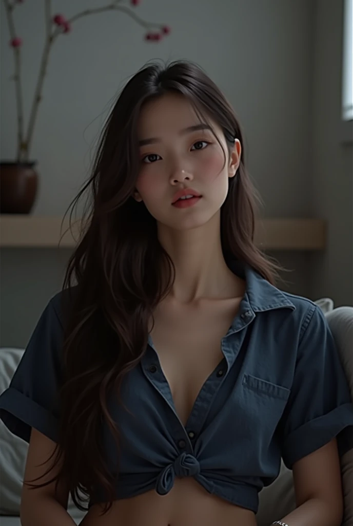 A pure and innocent virgin high school senior Belly button - SeaArt AI