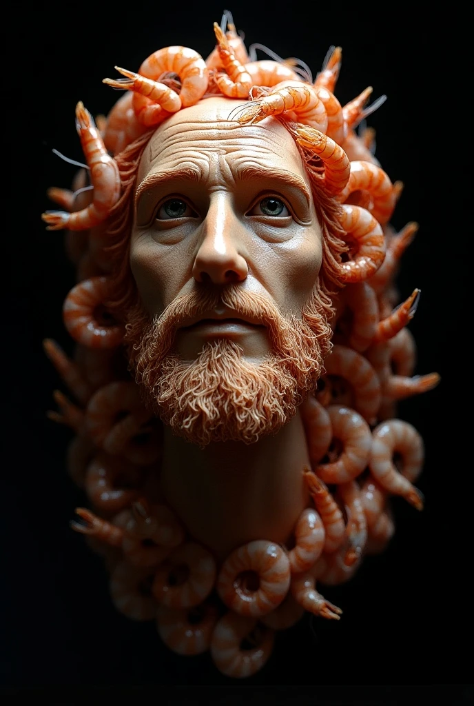 An image of Jesus Christ consisting of shrimp - SeaArt AI
