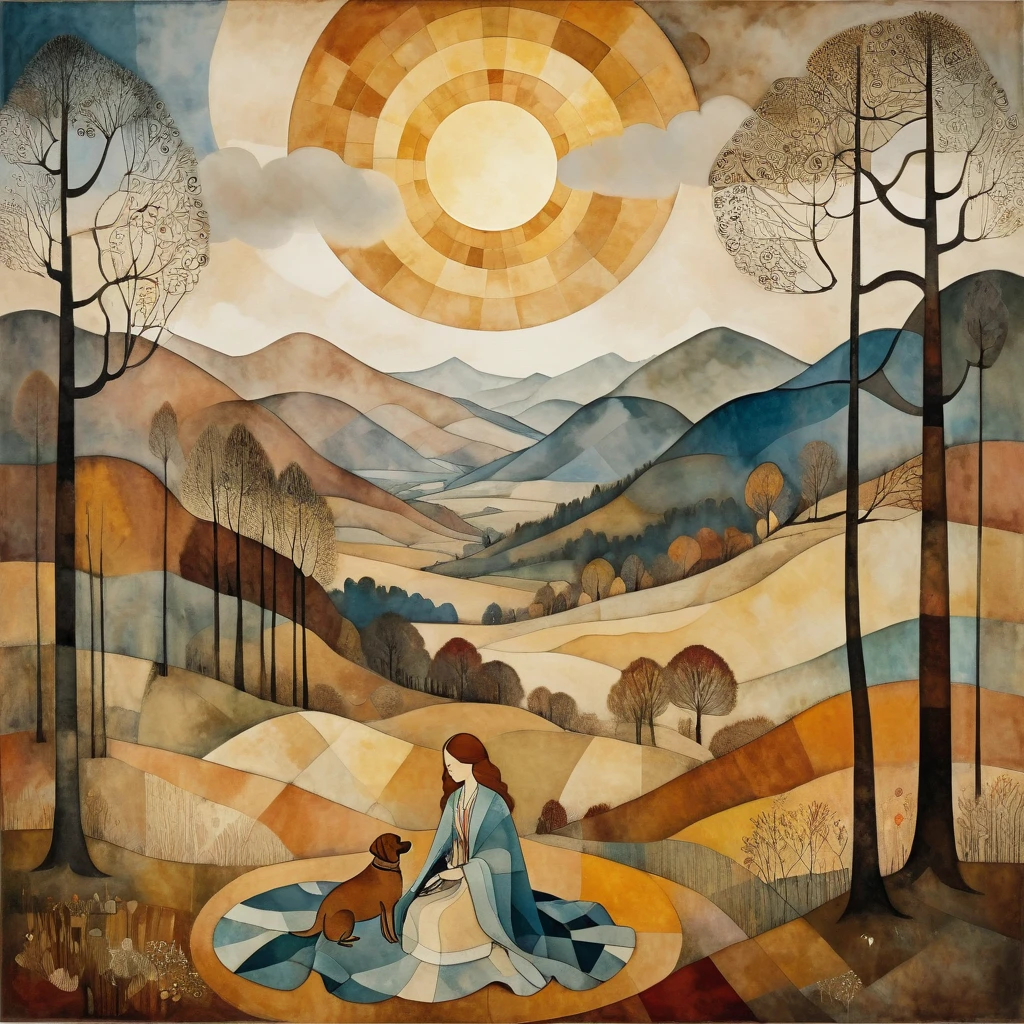 An illustration in the artistic manner of Paul Klee, Arthur Rackham ...