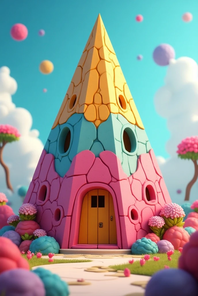 Create a fun image of a pentagonal-base pyramid - SeaArt AI