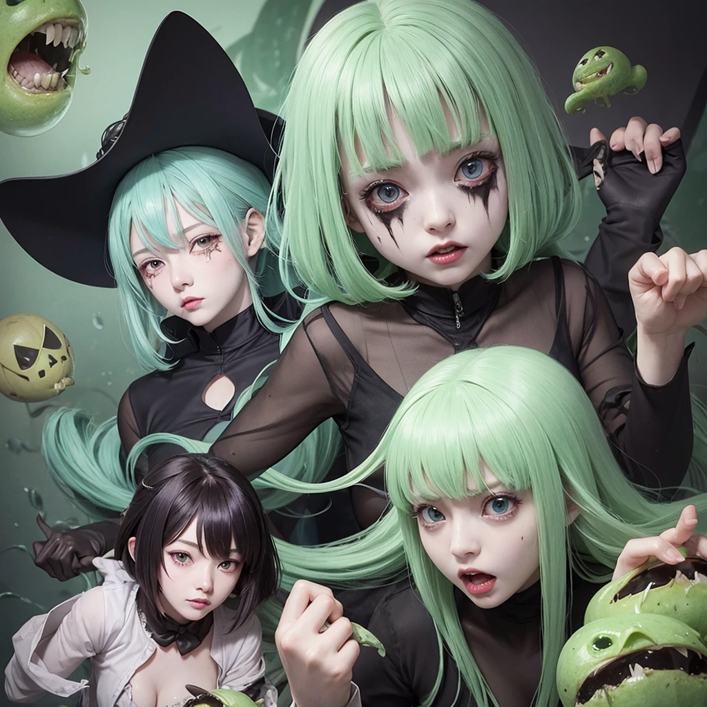 Anime Bishoujo,Horror created with SeaArt AI