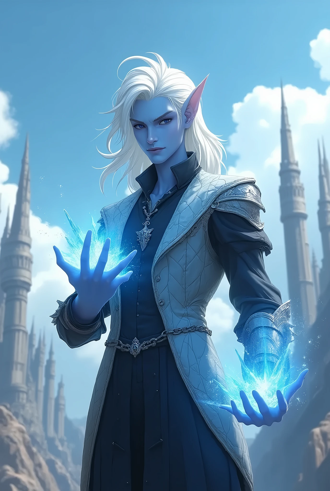 Image features a tall, ethereal male elf with an otherworldly presence ...