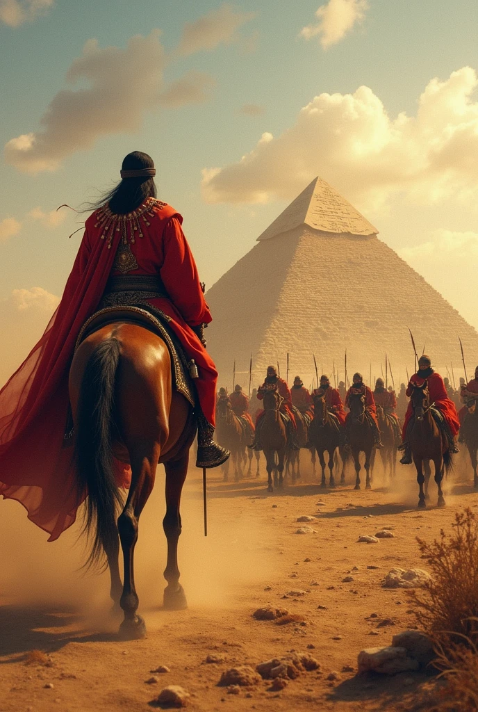 Berke Khan is depicted among the vast steppes with his loyal warriors ...