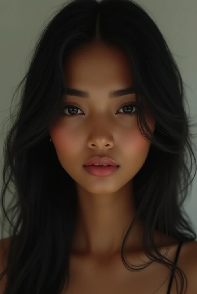 Sri lanka girl. Sharp eyes , long black hair .white colour skin - SeaArt AI